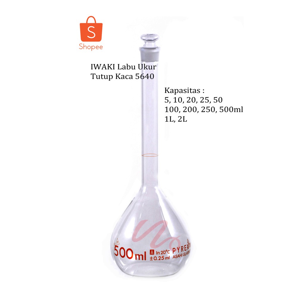 Jual Labu Ukur Tutup Kaca 50ml IWAKI Class A 5640-50 | Shopee Indonesia