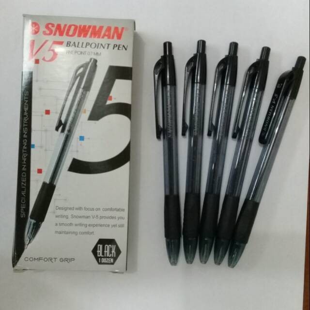 Jual Snowman Alat Tulis V5 Pulpen Tinta Hitam Satuan | Shopee Indonesia