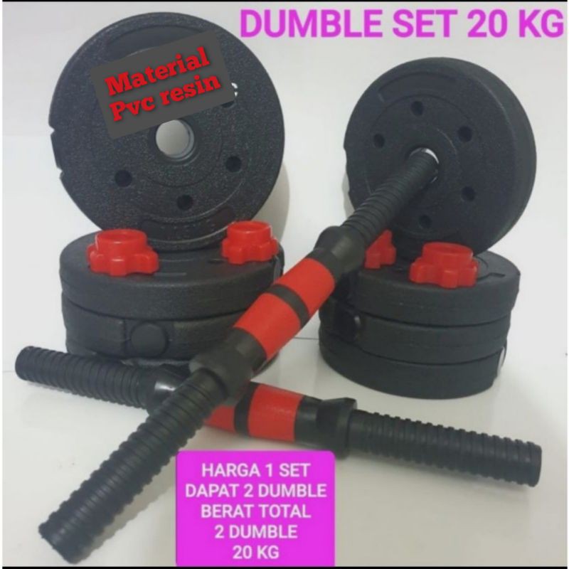 Jual dumbell set barbel set pvc resin 20 kg | Shopee Indonesia