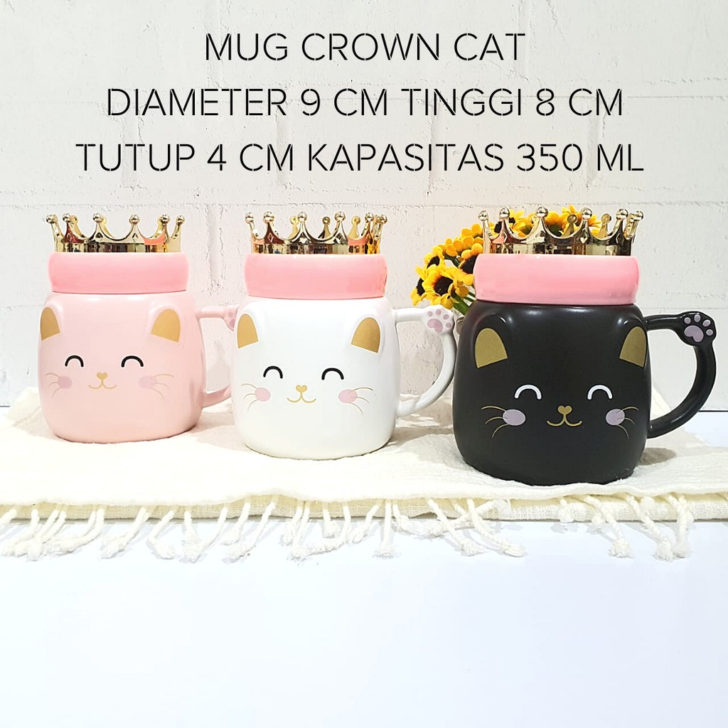Jual MUG KERAMIK | GELAS KOPI CUTE CROWN CAT | KOLEKSI GELAS KUCING ...