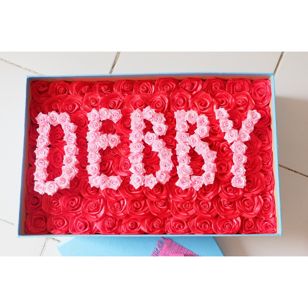 Jual Buket bunga box 5 huruf bisa request | Shopee Indonesia