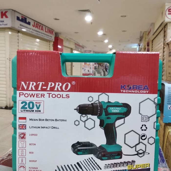 Jual MESIN BOR CORDLESS NRT PRO DC 340 SET PLUS MATA - NRT PRO DC 340 ...