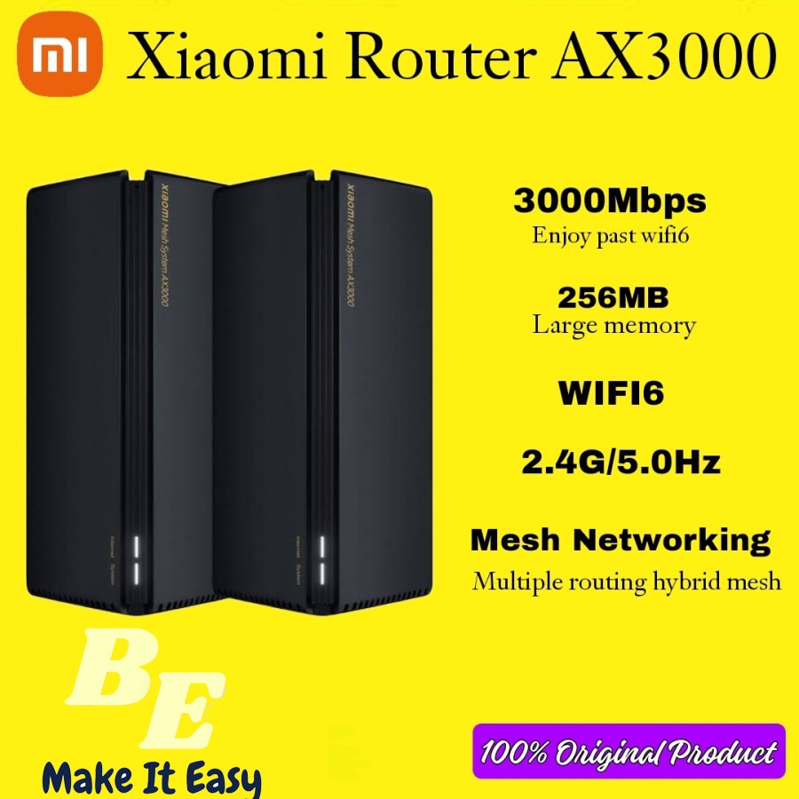 Jual Xiaomi Router AX3000 5GHz Router Mesh WIFI6 Full Gigagbit Mesh ...
