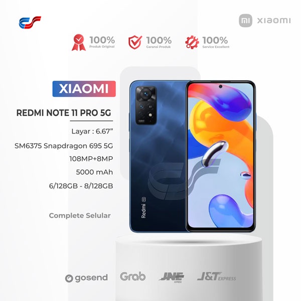 Jual XIAOMI REDMI NOTE 11 PRO 5G 8/128GB - Qualcomm SM6375 Snapdragon 695 5G - 5000mAH Garansi ...