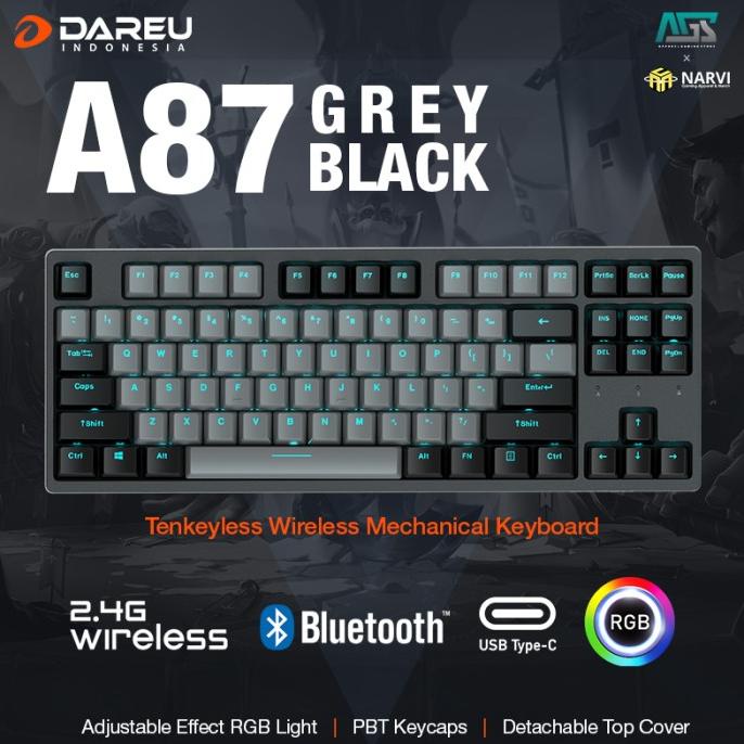Jual Dareu A87 Black Grey Hotswap Wireless RGB Mechanical - GAMING KEYBOARD | Shopee Indonesia
