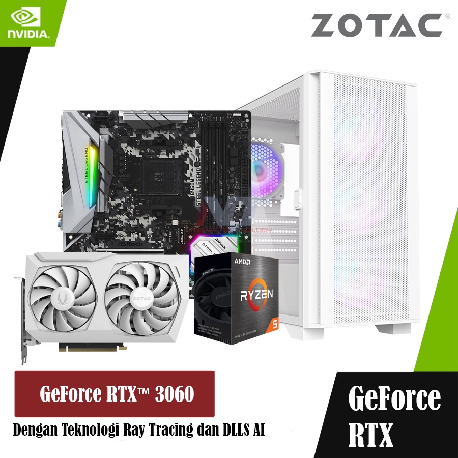 Jual Gaming PC RTX 3060 - AMD Ryzen 5 | 500GB NVMe | RAM 16GB | Shopee ...