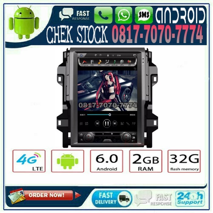 Jual HEAD UNIT TAPE MOBIL ANDROID ALL NEW TOYOTA FORTUNER 12 INCH ...