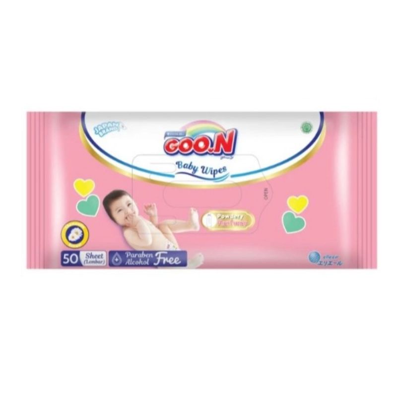 Jual Goon Baby Wipes 50 sheet pink hijau | Shopee Indonesia