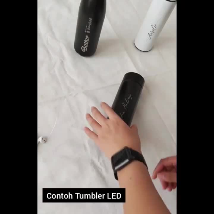 Jual Tumbler LED Custom Nama Kado Tumblr Grafir Logo Botol Minum Hadiah ...
