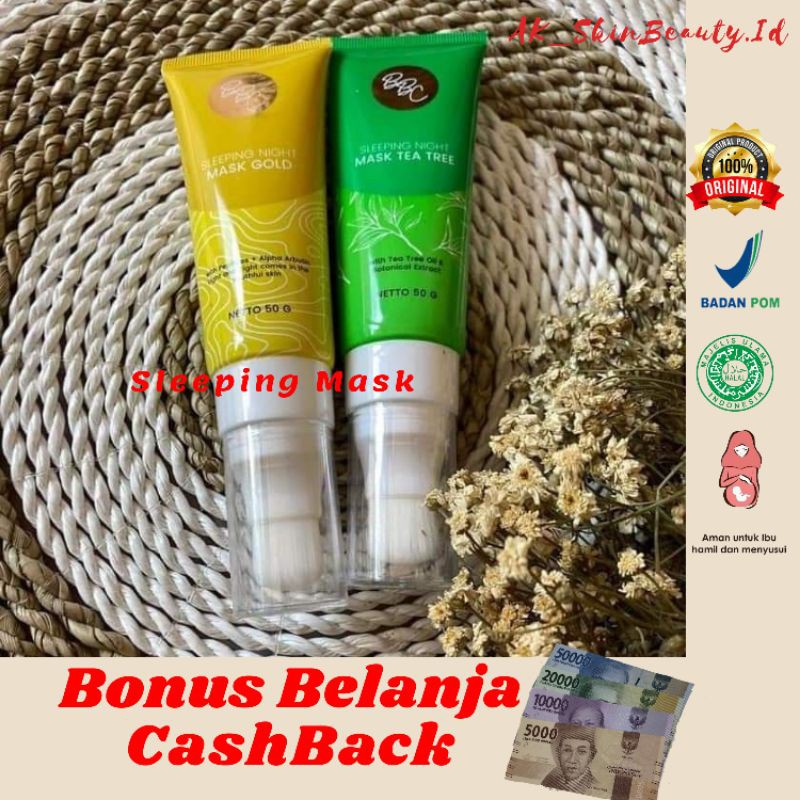 Jual [COD] BBC SLEEPING MASK GOLD/MASK TEA TREE | Shopee Indonesia