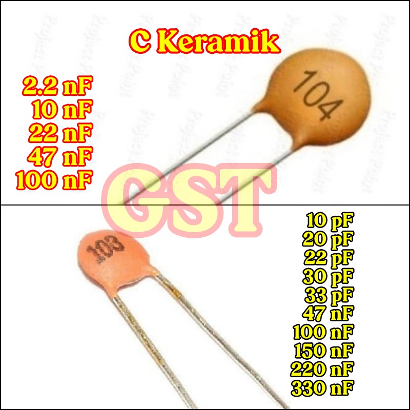 Jual 100Pcs kapasitor keramik 2.2 10 20 22 30 33 47 100 150 pf nF Capasitor | Shopee Indonesia