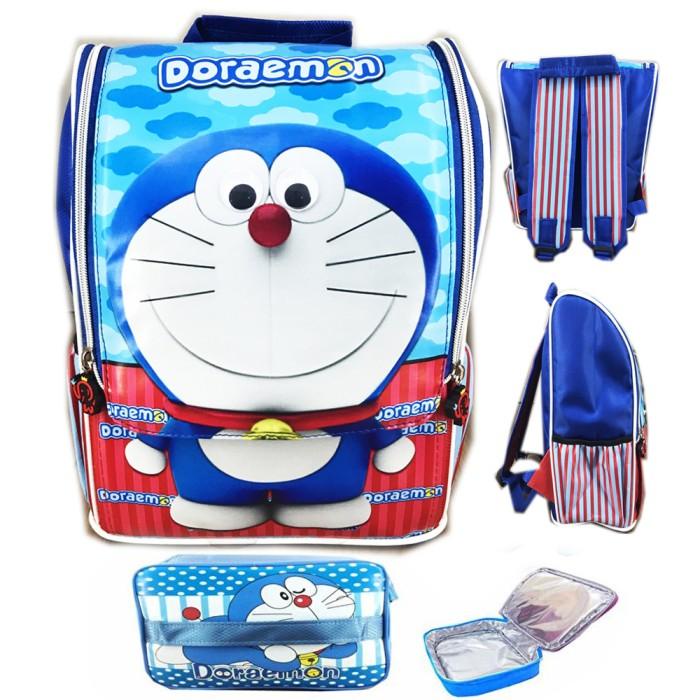 Jual Tas Ransel Sekolah Anak Tk Doraemon Full Motif Jepang Blue Lb ...