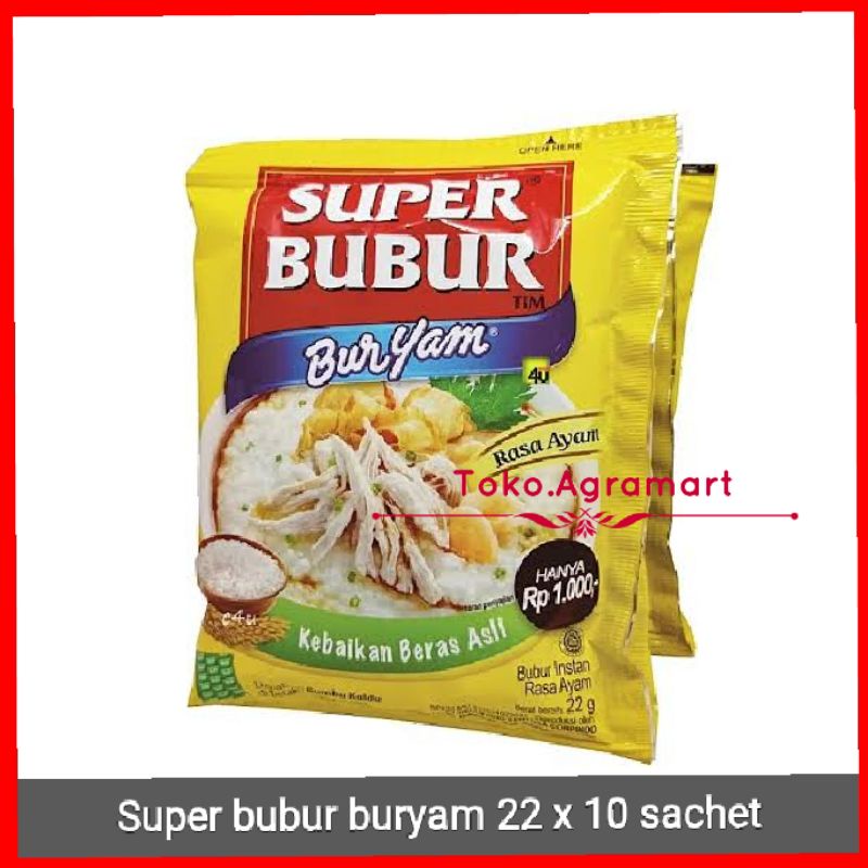 Jual super bubur BURYAM bubur ayam renceng isi 10 sachet x 22 gram ...