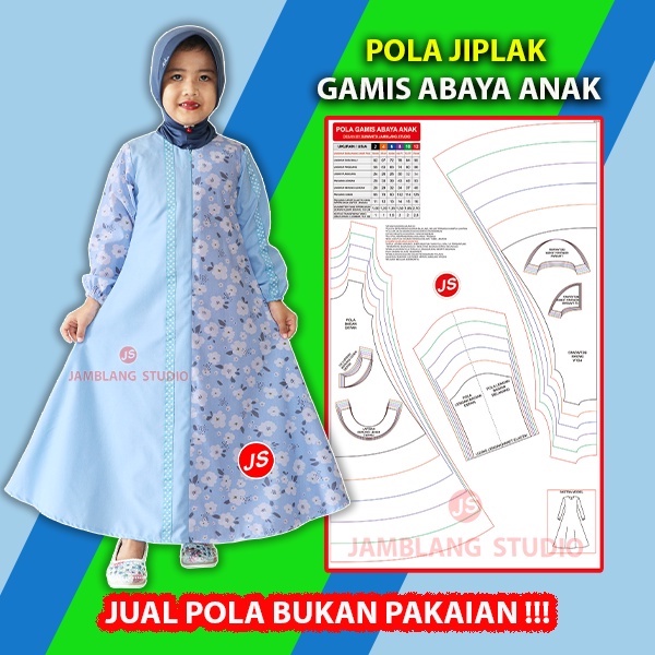 Jual Pola Jiplak Gamis Abaya Anak Umur 2 ~ 12 Tahun [ Pola Baju Jamblang Studio ] | Shopee Indonesia