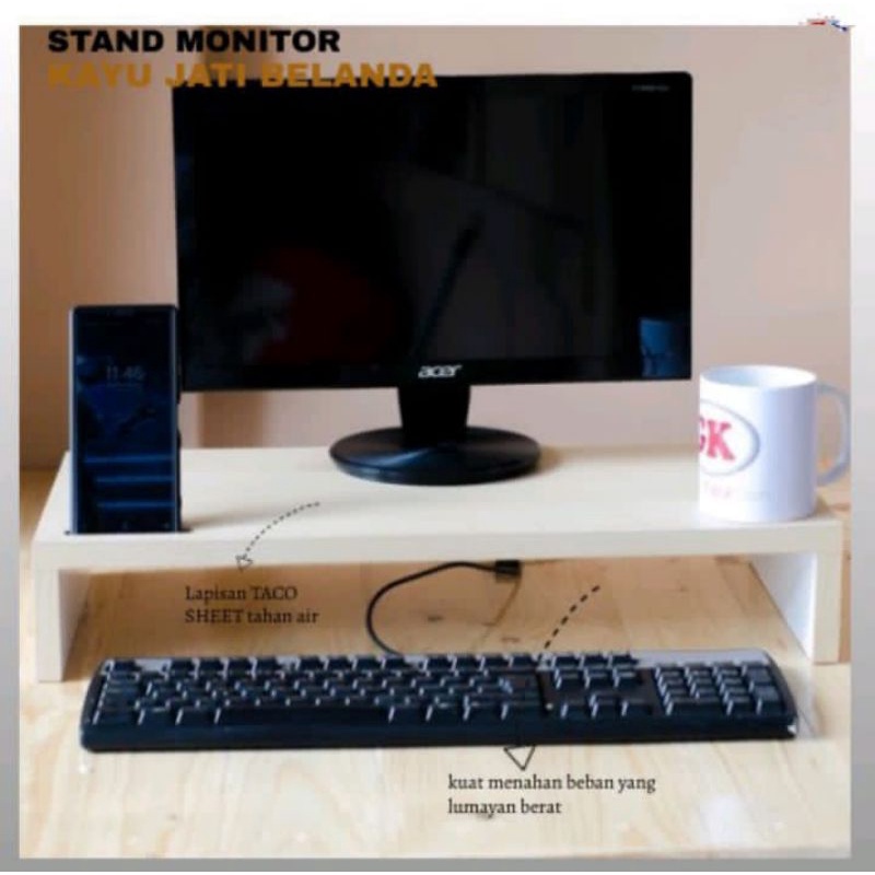 Jual TERMURAH!!! STAND MONITOR, MEJA MONITOR, MEJA LEPTOP Kayu ...
