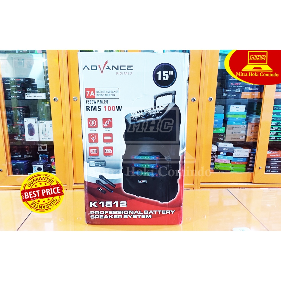 Jual Speaker ADVANCE K1512 Portable 2 Mic Wireless Karaoke K 1512 Original | Shopee Indonesia