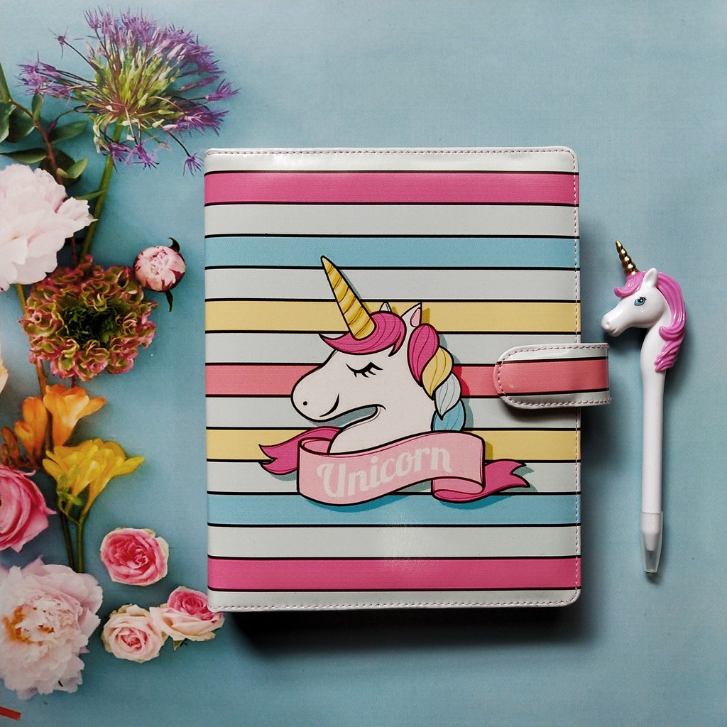 Jual BINDER PRINTING MOTIF UNICORN GARIS A5 (20RING) DAN B5 (26RING ...