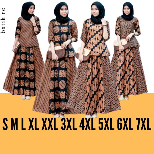 Jual Gamis Batik Wanita Muslimah - RE BATIK- S M L XL XXL XXXL 4L 5L 6L 7L JUMBO | Shopee Indonesia