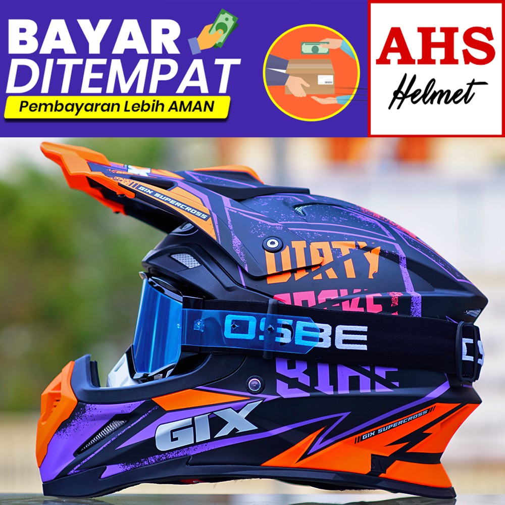 Jual Helm Gix Cross SR 18 Free Sarung Tas Helm Trail Original Gix ...