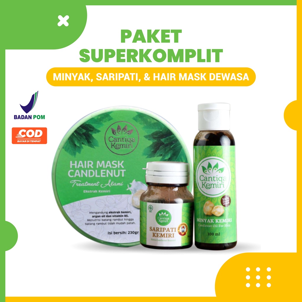 Jual Cantiqa kemiri penumbuh penyubur masker hair mask rambut rontok ...