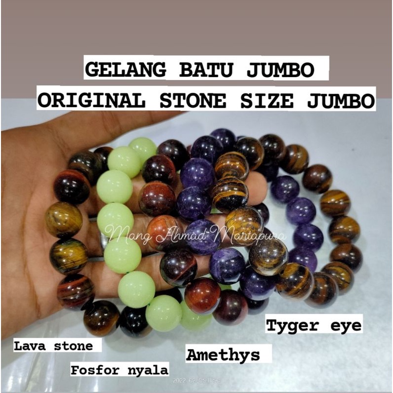 Jual ANEKA GELANG BATU JUMBO 14mm Amethys Quartz Tiger eye fosfor Nyala ...