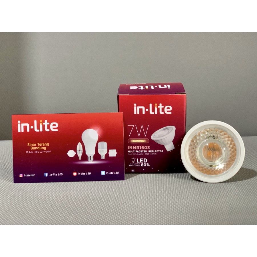 Jual LAMPU LED MR16 7W 7WATT 7 WATT INLITE TUSUK 2 PIN 220V - INMR1603 ...