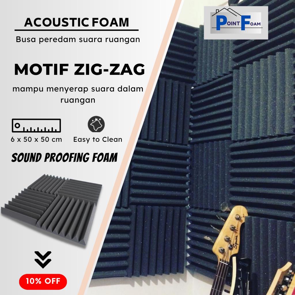 Jual Busa Peredam Suara Ruangan Motif Zigzag Ukuran 6x50x50cm Hitam ...