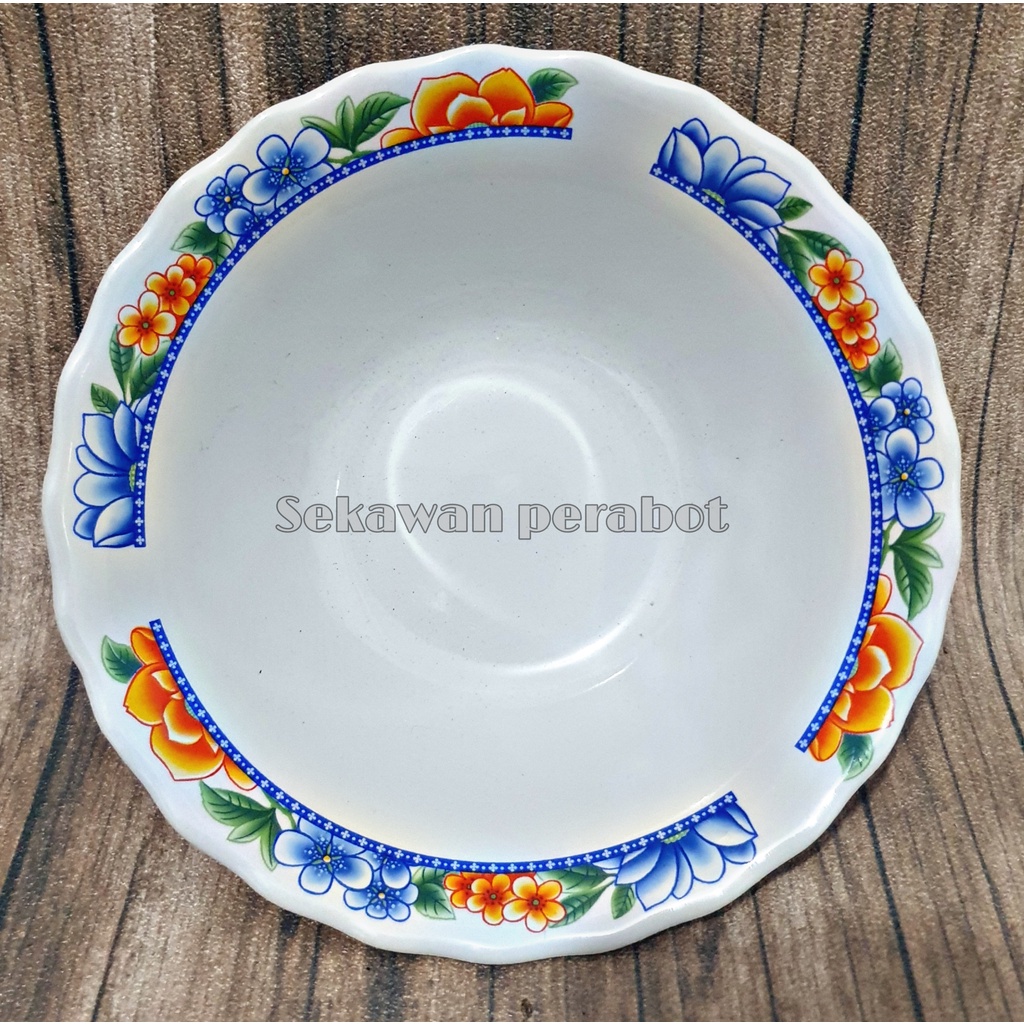 Jual LILIA 7 INCH MANGKUK MAKAN BUNGA BIRU MANGKUK KERAMIK MANGKUK ...