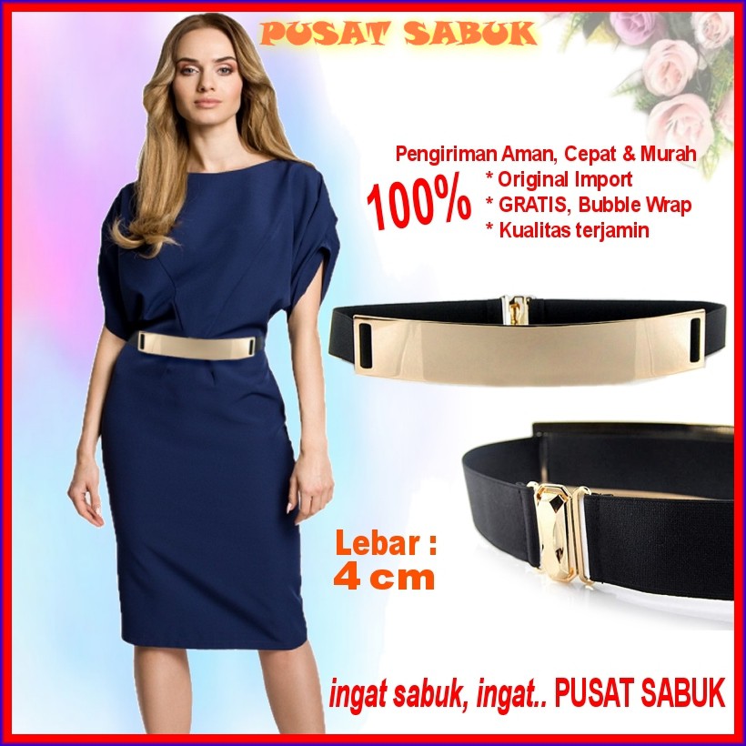 Jual Sabuk Ikat Pinggang Wanita Plat GOLD Gesper Fashion cewek Obi ...