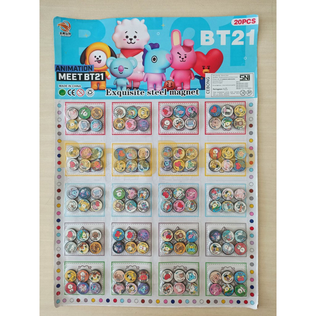 Jual Mainan Anak Magnet BTS / BT21 1 Pack isi 6 Pcs | Shopee Indonesia