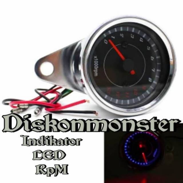Jual TACHOMETER INDIKATOR MOTOR RPM BERLAPIS CHROME | Shopee Indonesia