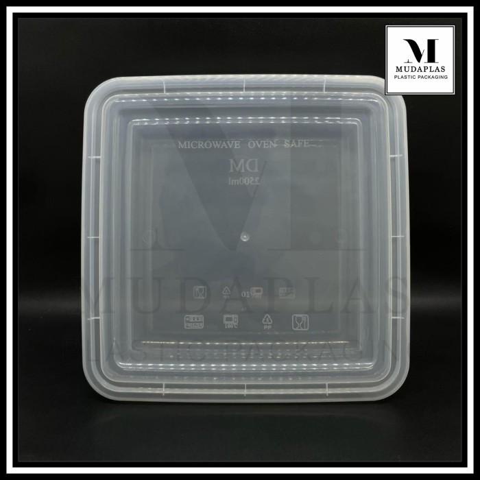 Jual Kotak Makan Plastik 2500 ml Square Thinwall Container DM Isi 25 ...