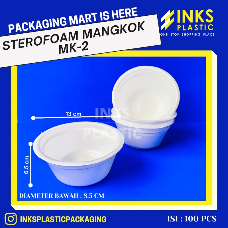 Jual STEROFOAM/STYROFOAM/GABUS MAKANAN MANGKOK MK-2 (100 PCS) | Shopee ...
