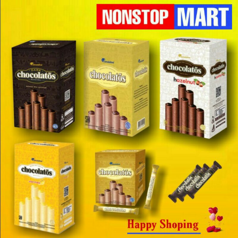 Jual CHOCOLATOS Wafer roll varian rasa 1 Box 20 x 16gr | Shopee Indonesia