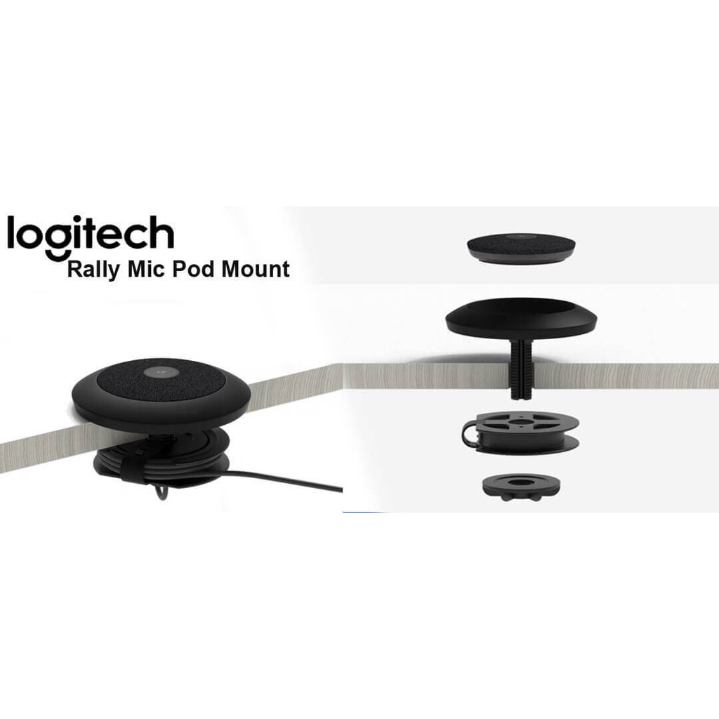 Jual Logitech Rally Mic Pod Table Mount / Rally Mic Pod Extension Cable ...