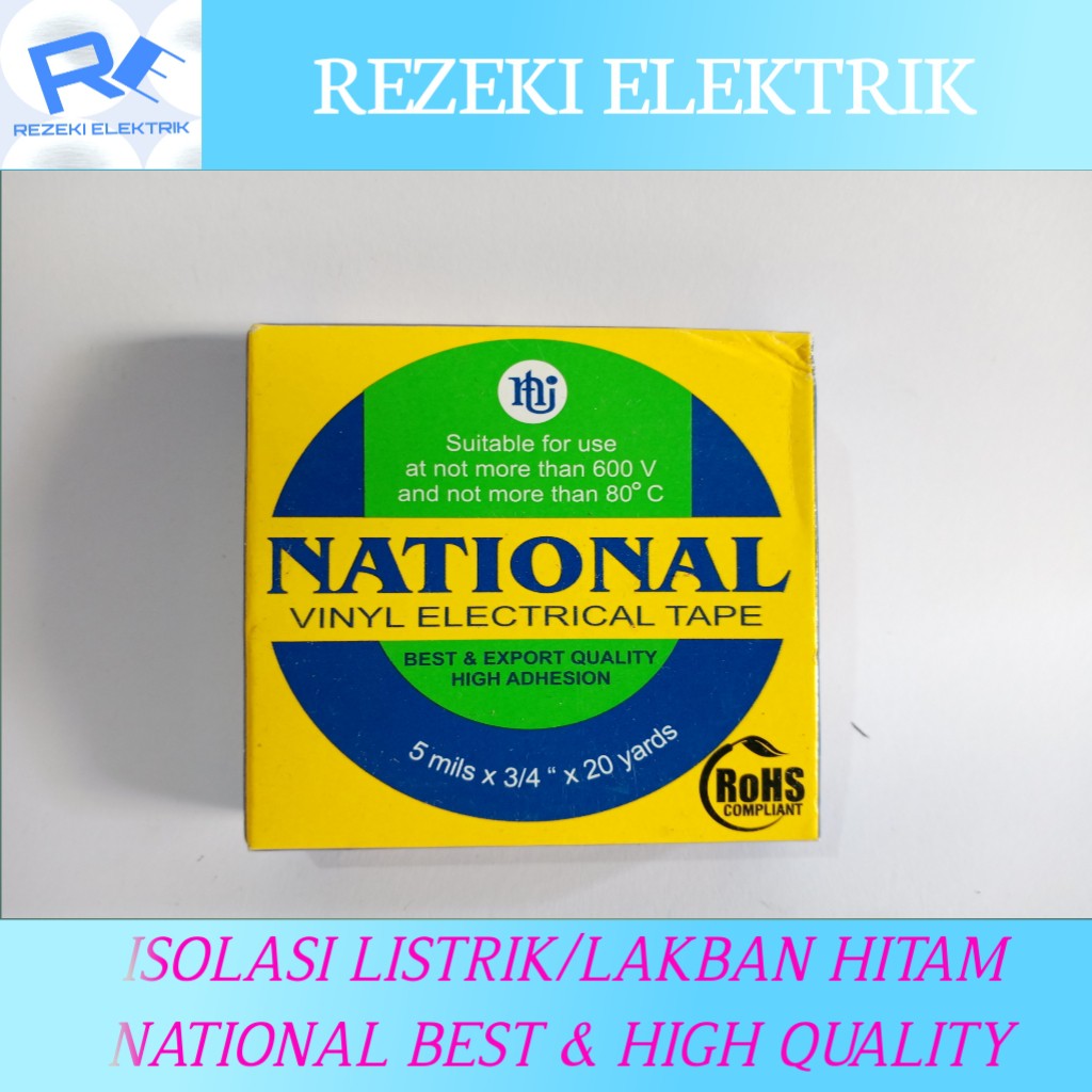 Jual ISOLASI SOLATIP NACHI KABEL LISTRIK HITAM NATIONAL VINYL ...