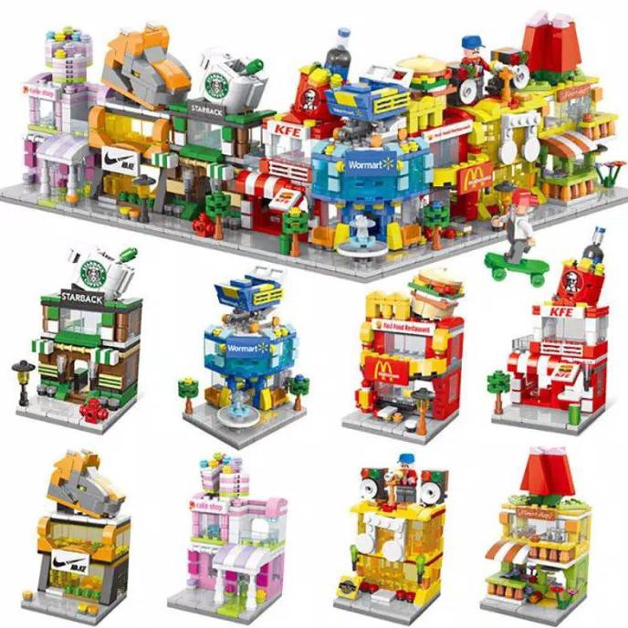 Jual Unik Balok Susun Toko Modern / Lego Street View 8 In 1 (Jual Ecer ...