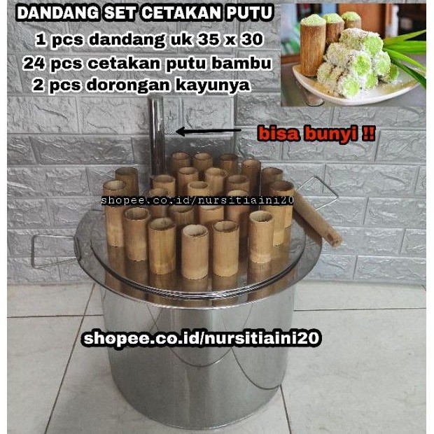 Jual Set cetakan kue putu bambu - dandang kue putu set bisa bunyi ...
