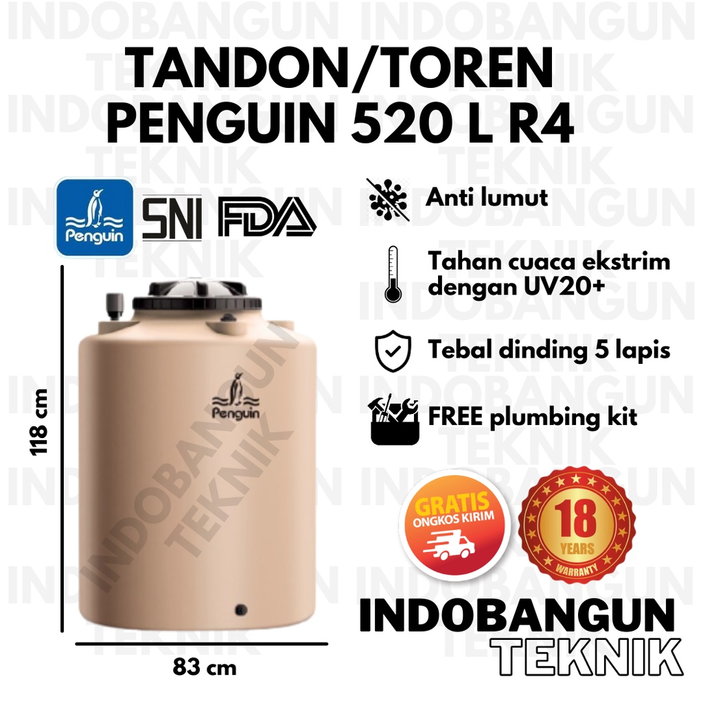 Jual Toren Air Tangki Air Tandon Air Penguin TB55 (500 Liter 520 Liter ...