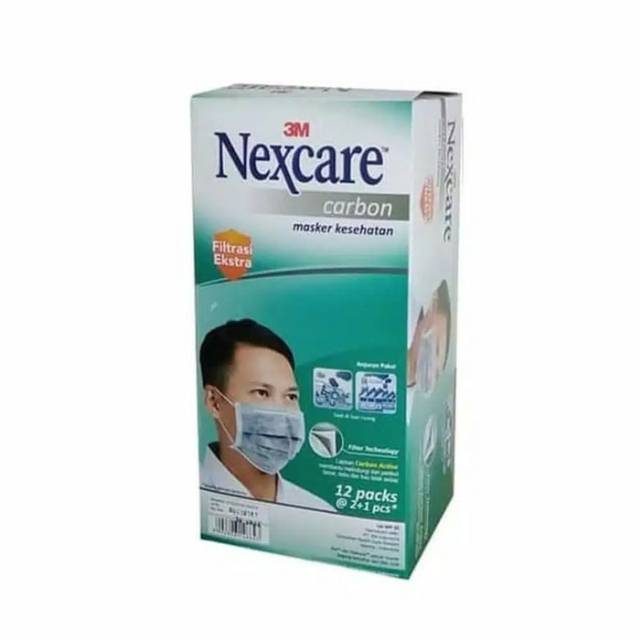 Jual masker nexcare carbon earloop 1 box / 3M Nexcare Masker Carbon ...