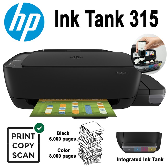 Jual hp printer ink tank 315 (print,scan , copy) | Shopee Indonesia