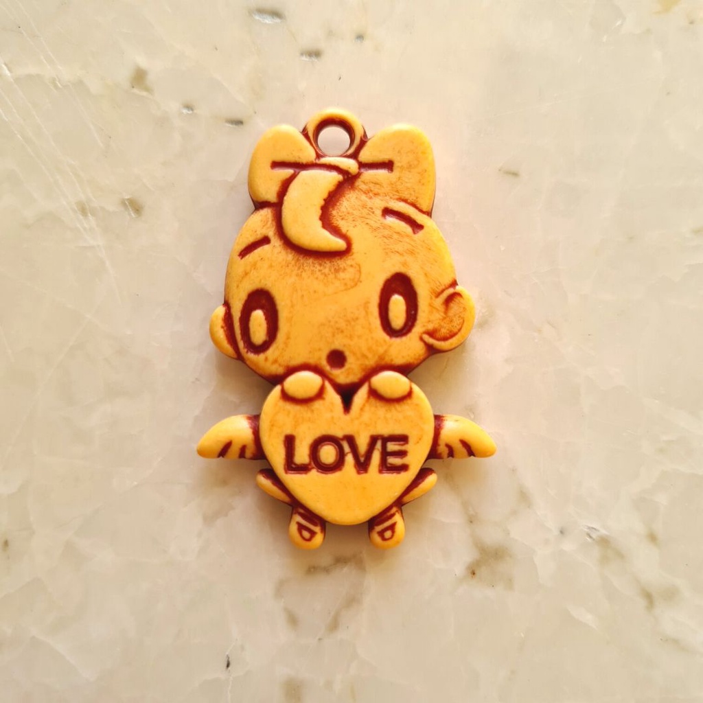 Jual Liontin Kalung Kayu Couple Love Hati Cherry Plastik Gantungan ...