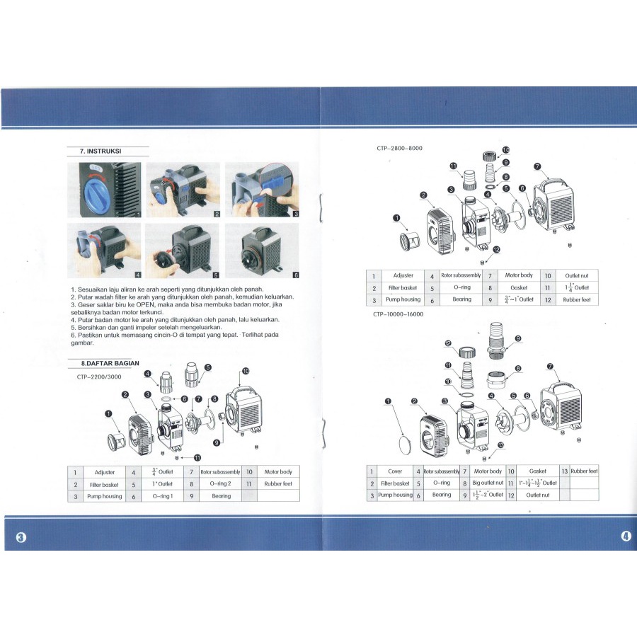 Jual YORK CTP 7000 pompa celup rendam submersible aquarium hidroponik ...