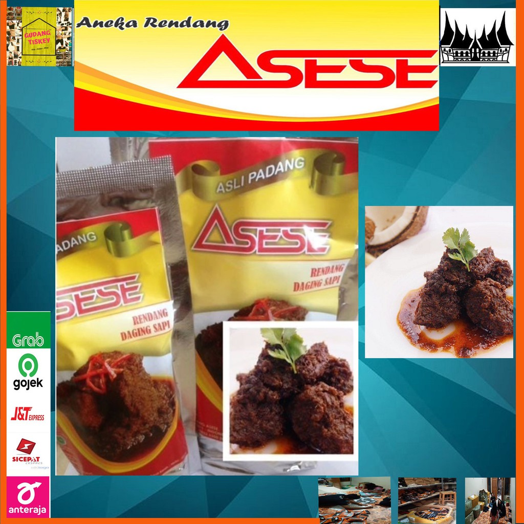 Jual Masakan Padang Asli Rendang Daging ASESE 250 gram | Shopee Indonesia