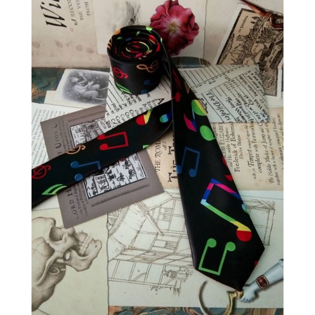 Jual dasi pria, dasi slim, dasi motif musik, dasi motif nada, dasi ...