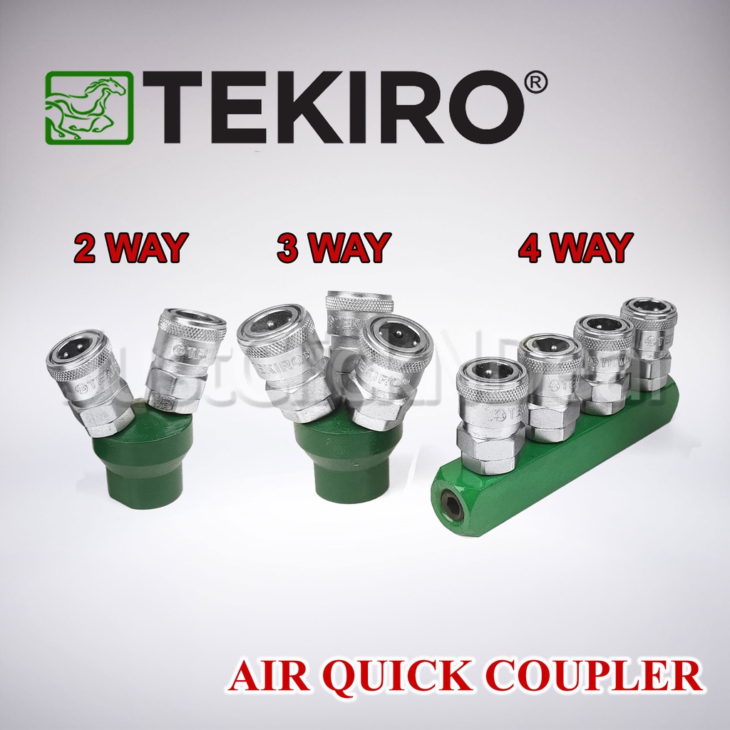 Jual Tekiro Air Quick Coupler 2 3 4 Way Cabang Sambungan Selang Angin ...