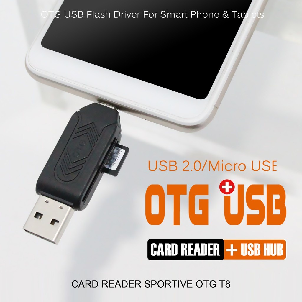 Jual OTG CARD READER MICRO SD / CARD READER OTG T8 | Shopee Indonesia