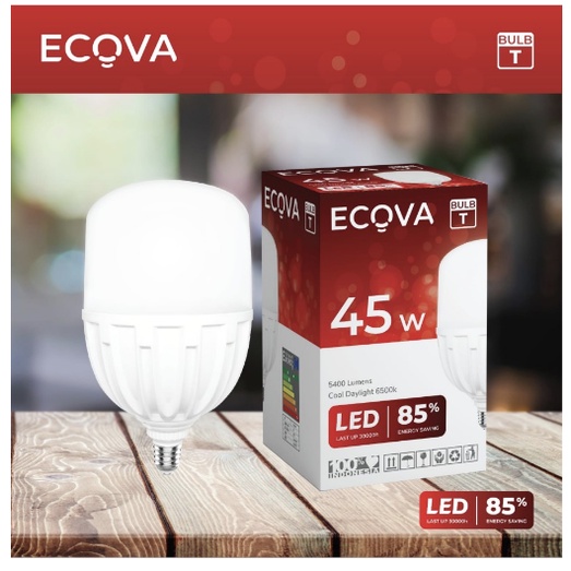 Jual Lampu T Bulb Led Ecova 45 Watt Garansi 3 Tahun | Shopee Indonesia