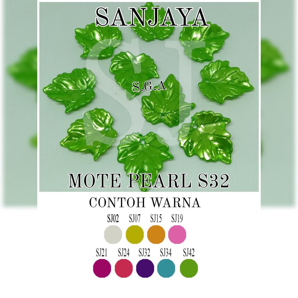 Jual Mote Pearl / Manik Daun Akrilik / Manik Pearl Daun / Mote Pearl ...