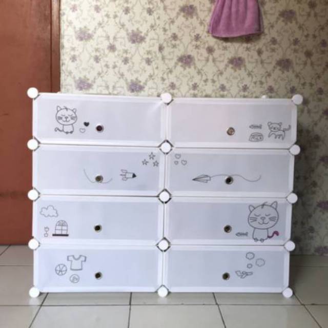 Jual Rak Sepatu Lemari Rakit Plastik Portable Multifungsi Lemari ...